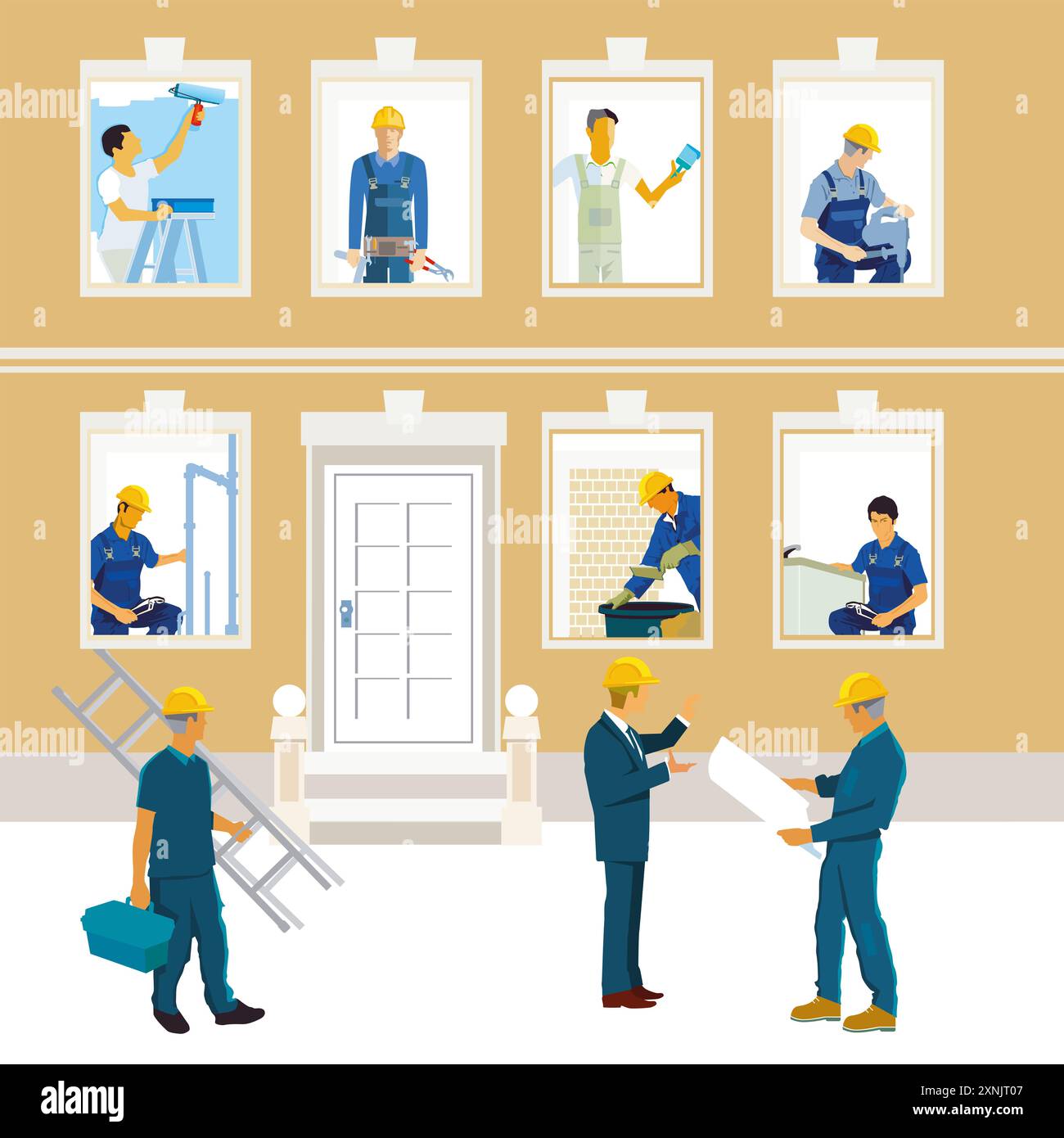 Craftsman and construction worker renovating a house hi-res stock photography and images - Alamy