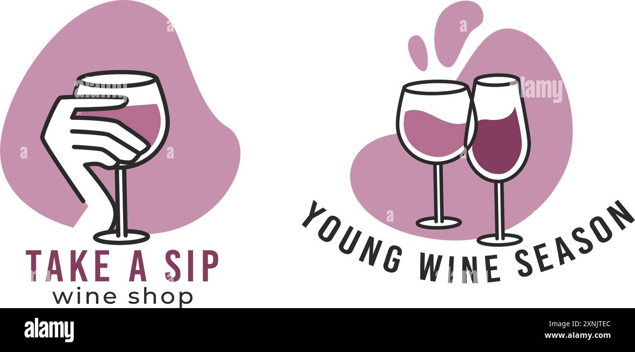 Modern Wine Bar Logo Design Stock Vector Image & Art - Alamy