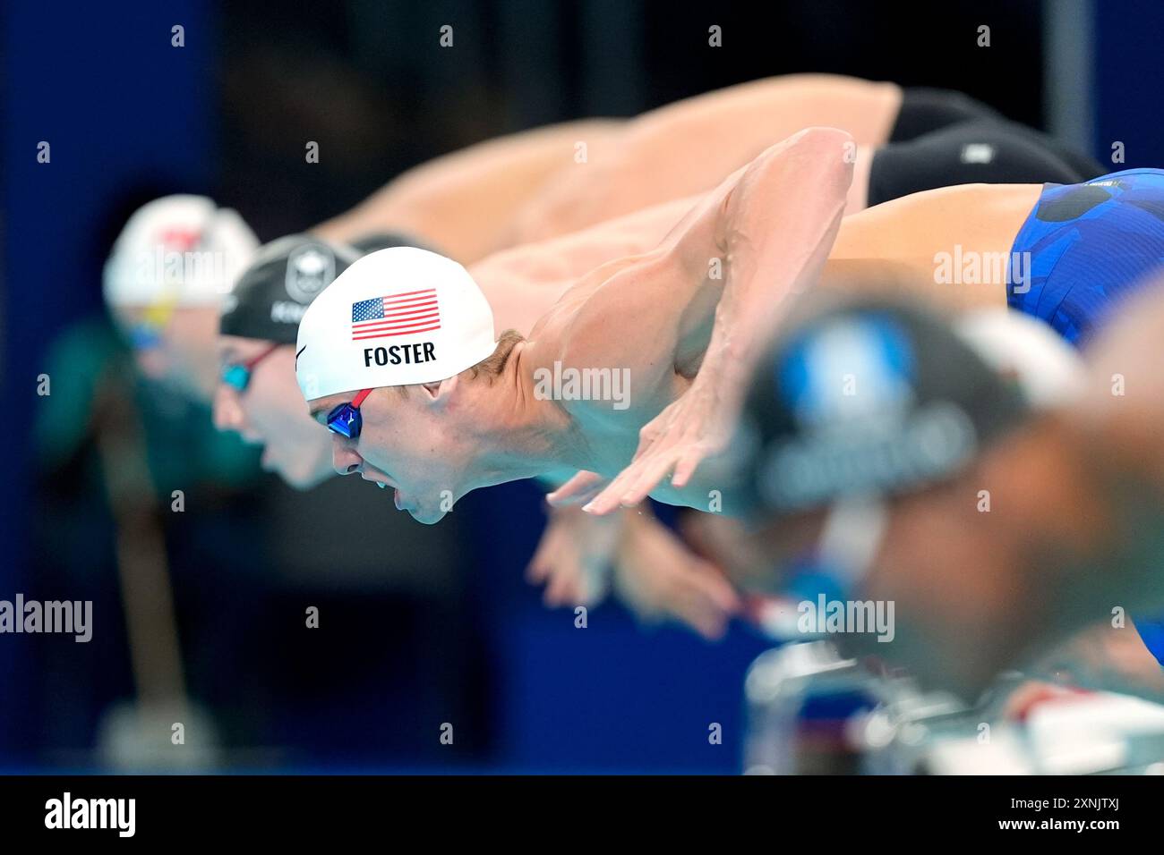 Carson Foster, of United States, competes in the men's 200-meter ...