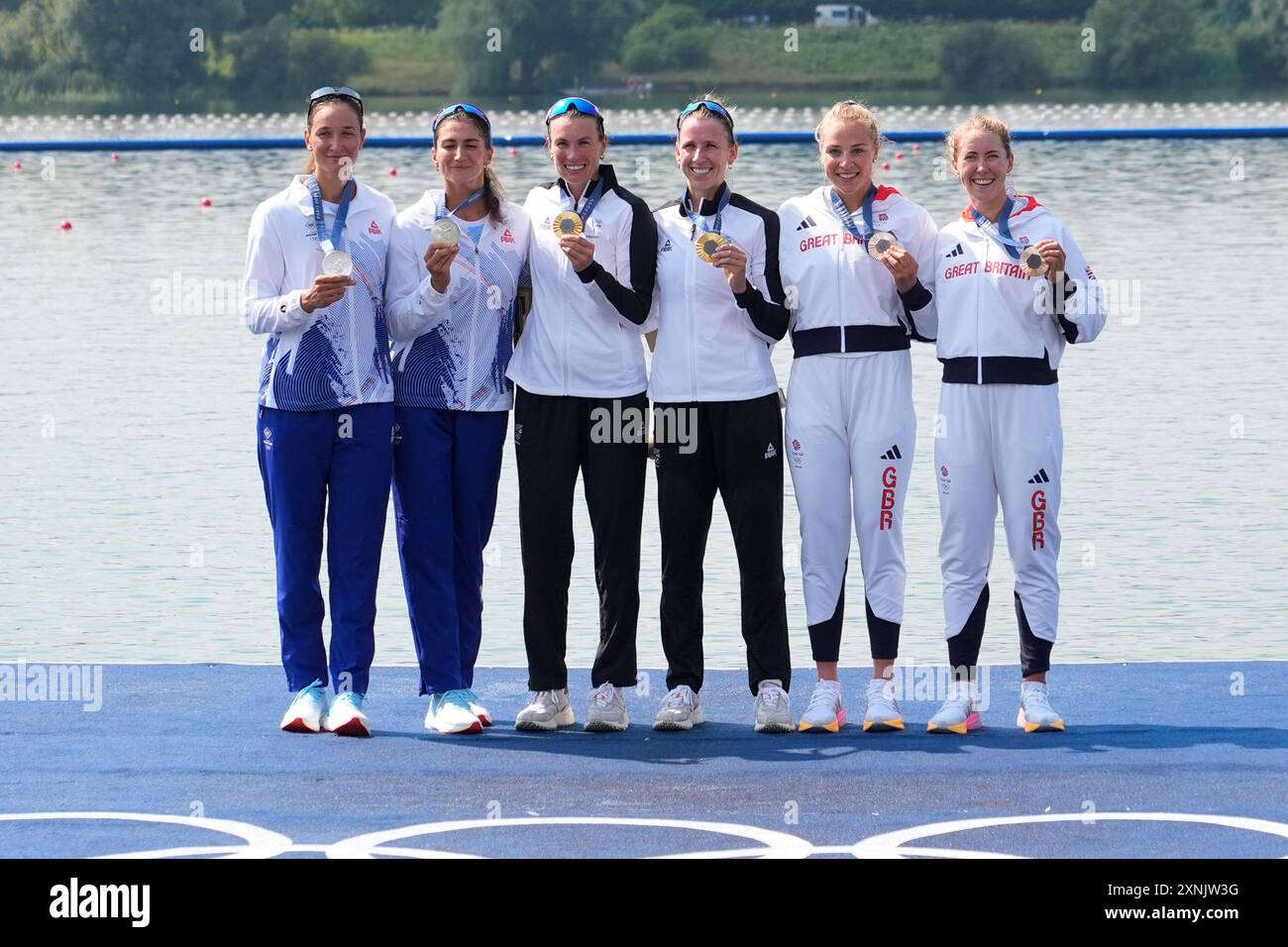 Silver medalists Romania's Simona Radis and Ancuta Bodnar, left, gold ...