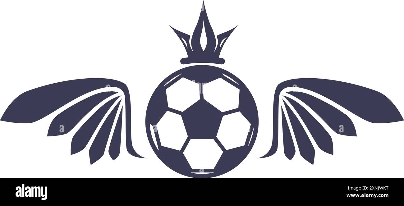 Soccer Ball With Crown Wings Stock Vector Image & Art - Alamy