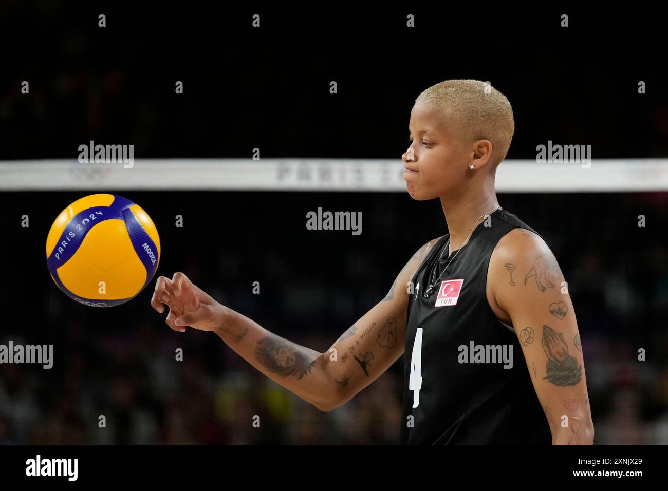 Turkey's Melissa Vargas reacts after missing a point during the Group C ...