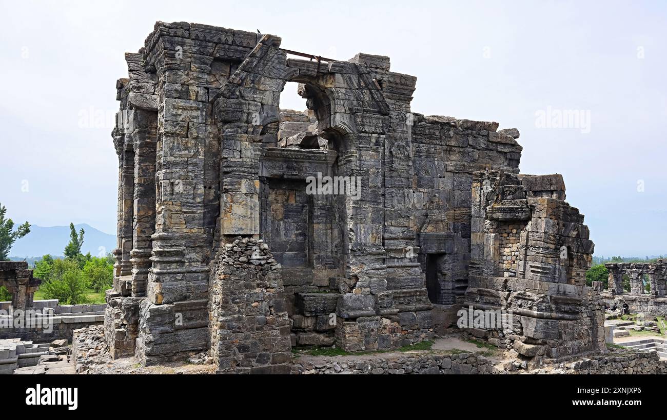 Side view of the ruins of Martand Sun Temple, Anantnag, Jammu and ...