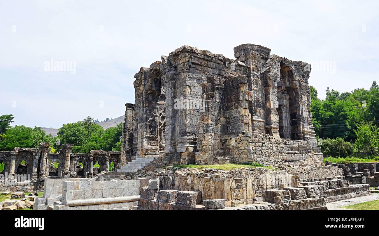 View of the ruins of Martand Sun Temple, Anantnag, Jammu and Kashmir ...