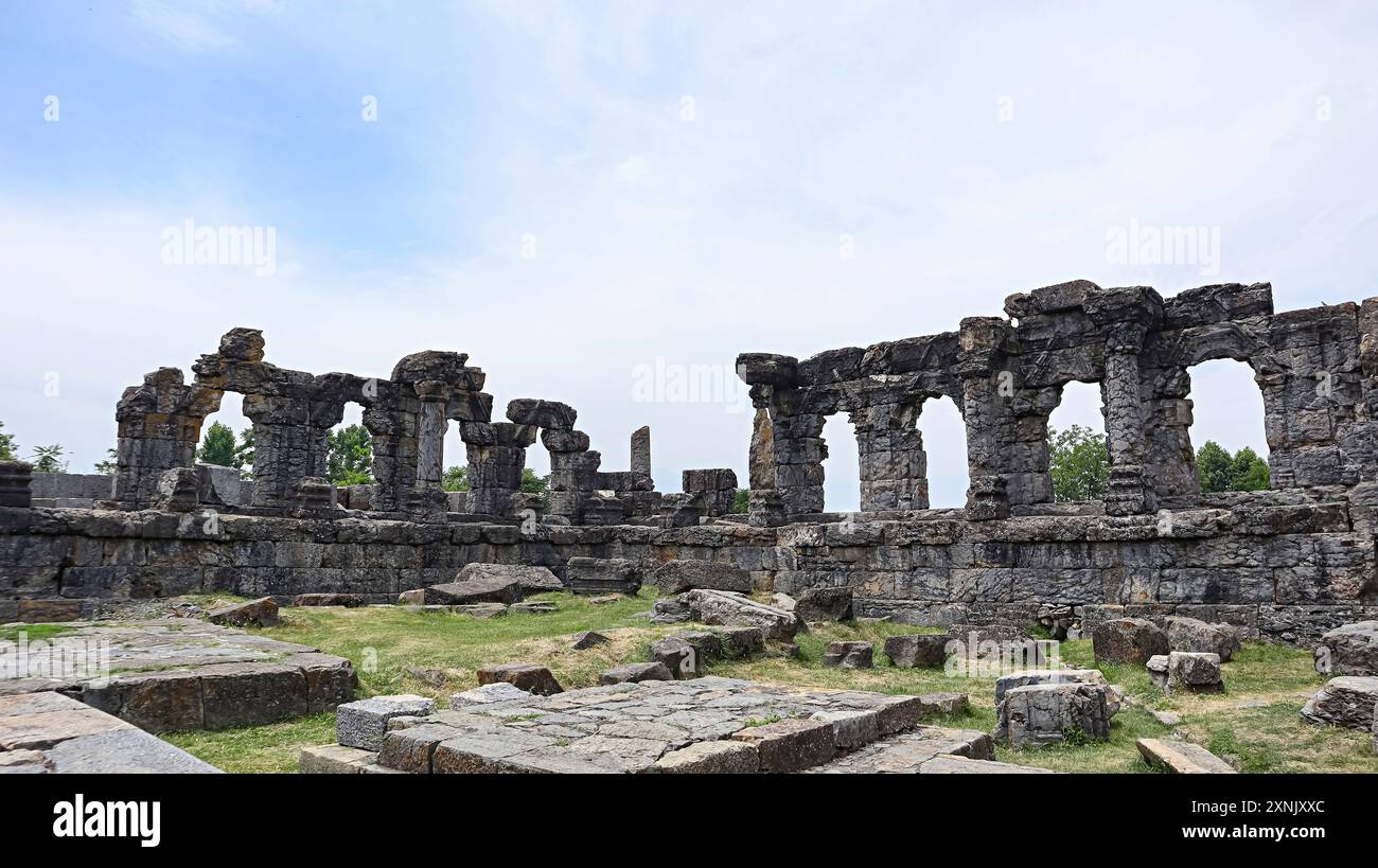 Fallen walls of Martand Sun Temple, Anantnag, Jammu and Kashmir, India ...