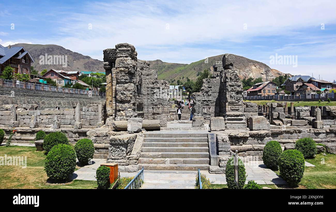 View of the ruins of Avantiswami Temple, built by King Avantivarman in ...