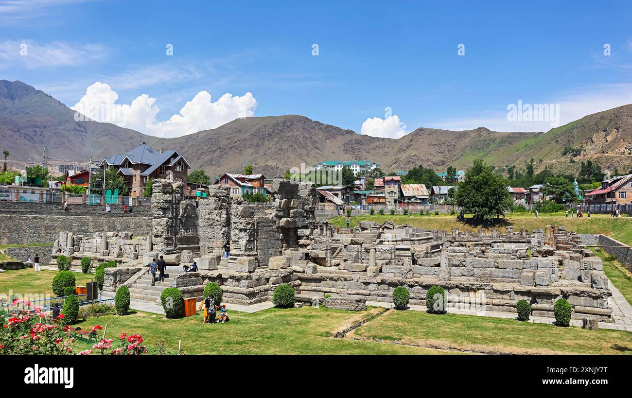 Whole view of the ruins of Avantiswami Temple, dedicated to Lord Vishnu ...