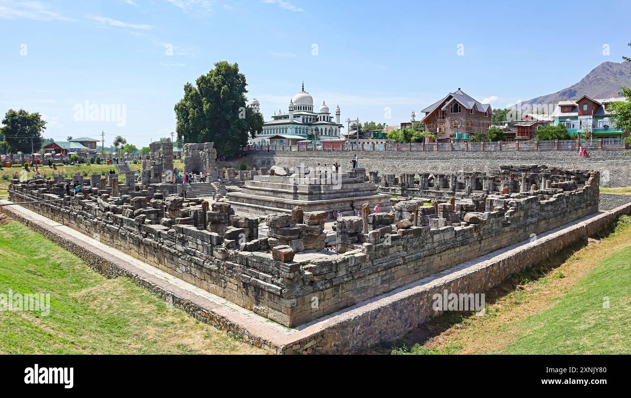 View of the ruins of Avantiswami Temple and Jamia Masjid of Avantipur ...