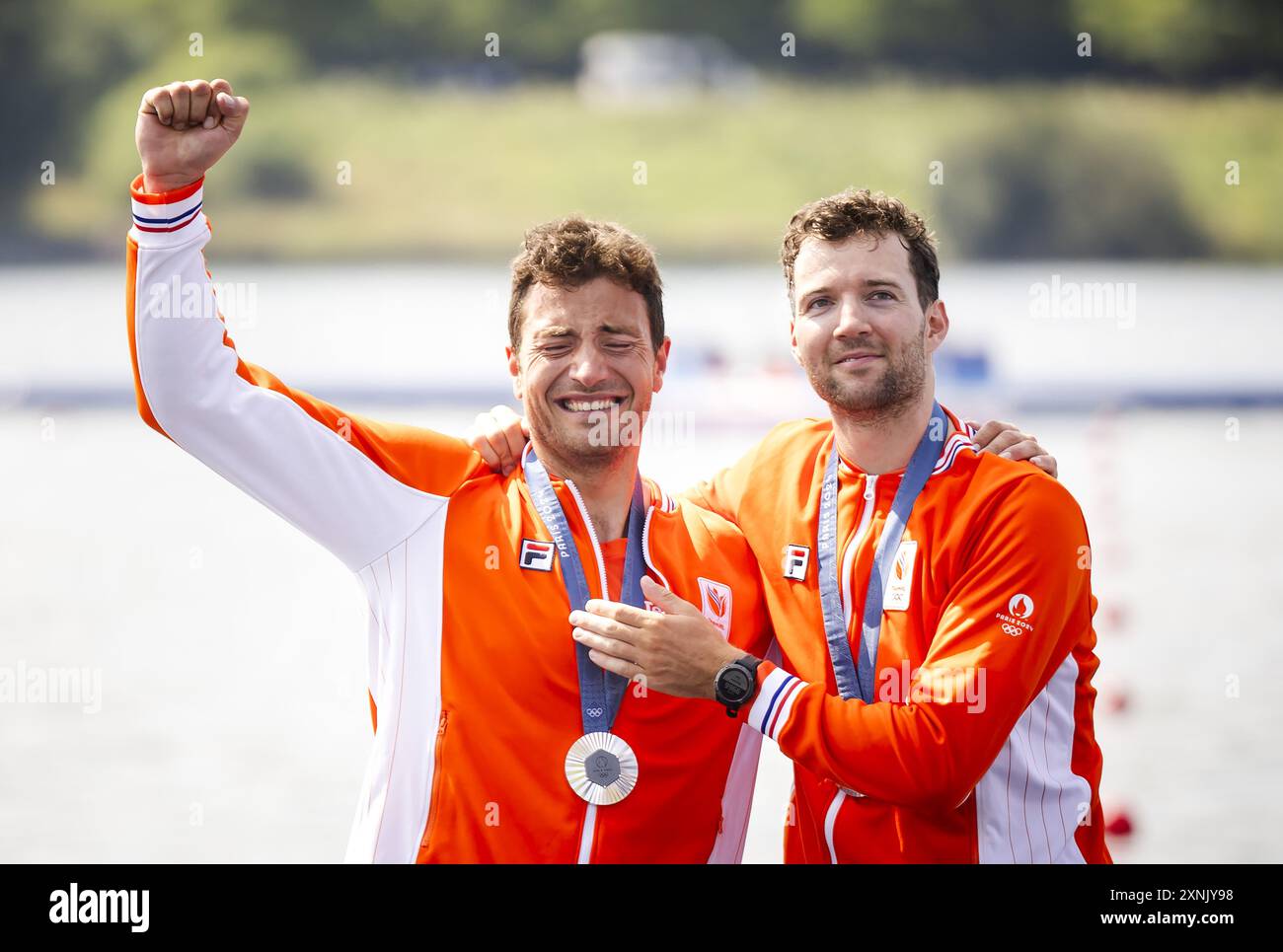 PARIS - Melvin Twellaar and Stef Broenink during the ceremony of their ...
