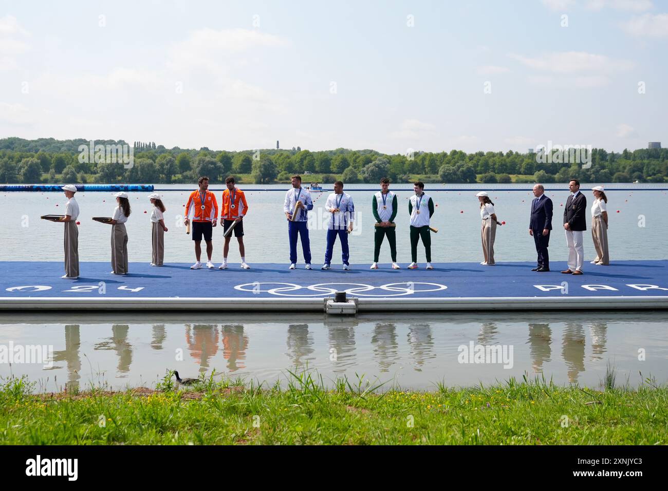 Silver medalists Netherland's Melvin Twellaar and Stef Broenink, gold ...