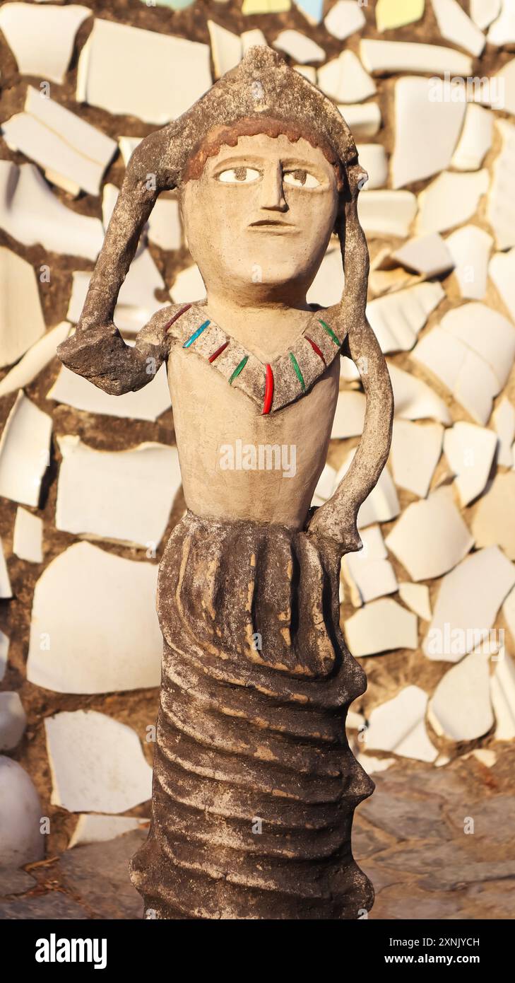 Statue of a tribal man in Rock Garden, Chandigarh, India Stock Photo ...