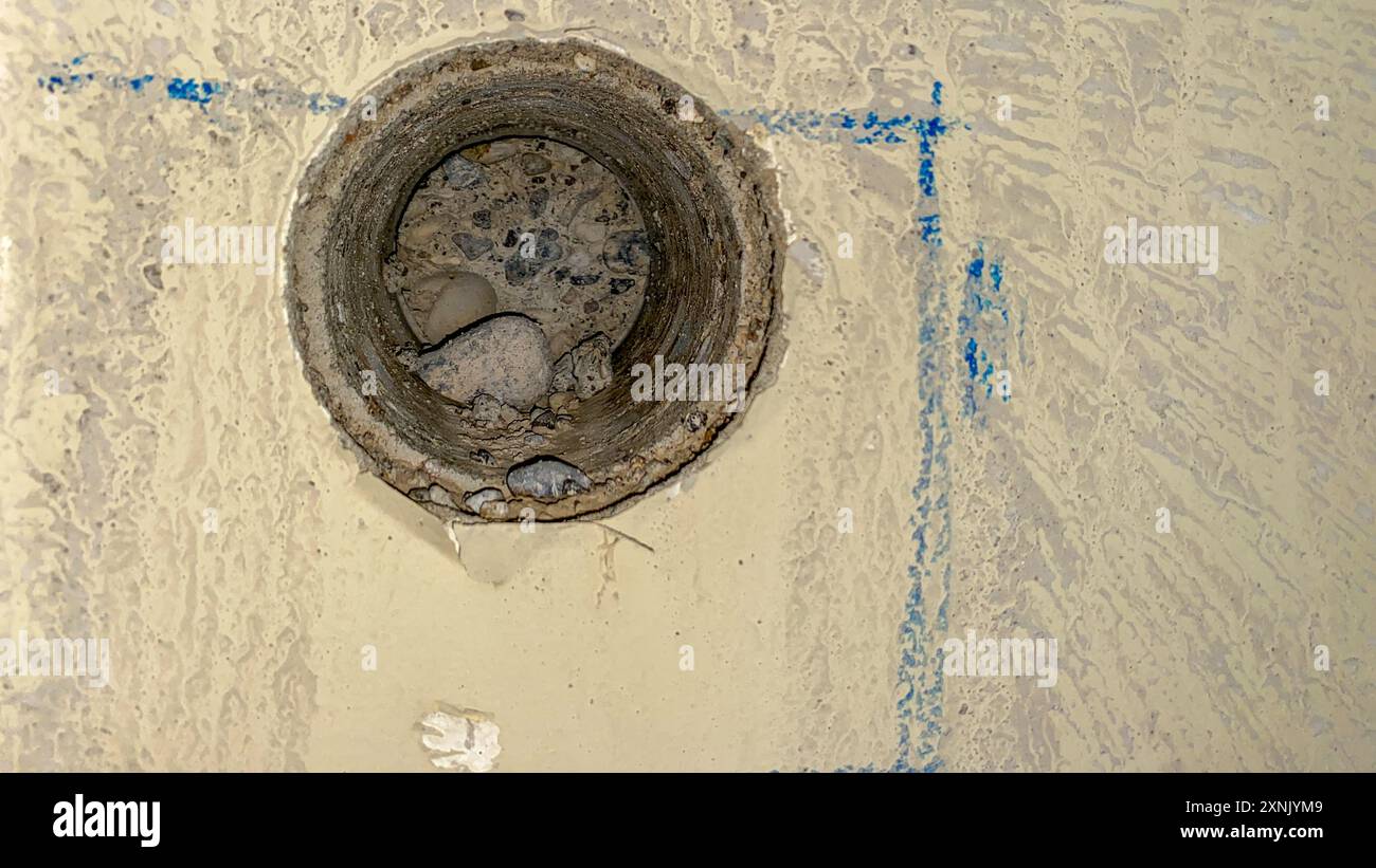 Cement drilling core process close up view Stock Photo - Alamy