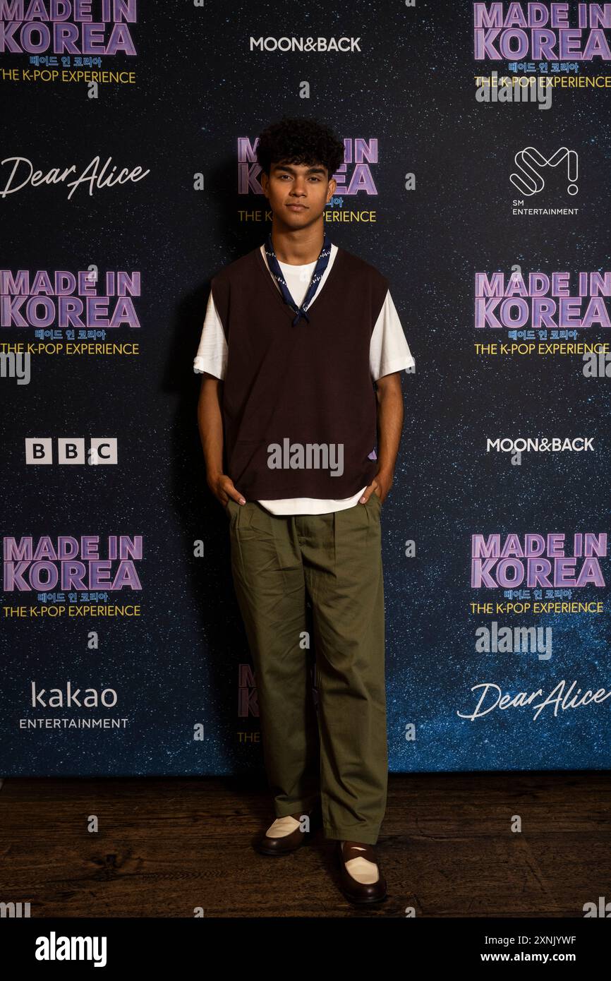 London, UK. 1 August 2024. Dear Alice boy band member Dexter Greenwood ...