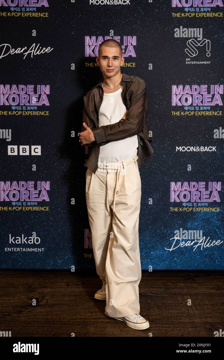 London, UK. 1 August 2024. Dear Alice boy band member Reese Carter at ...