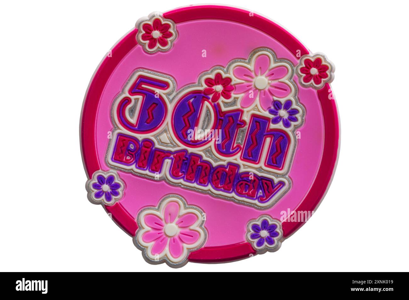 coaster for 50th birthday isolated on white background Stock Photo - Alamy