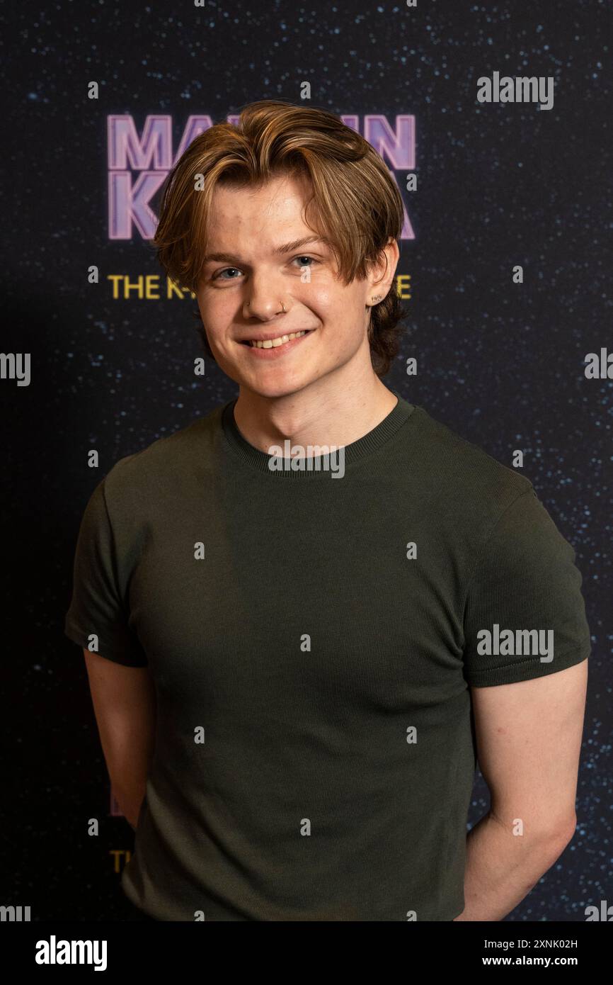 London, UK. 1 August 2024. Dear Alice boy band member James Sharp at ...