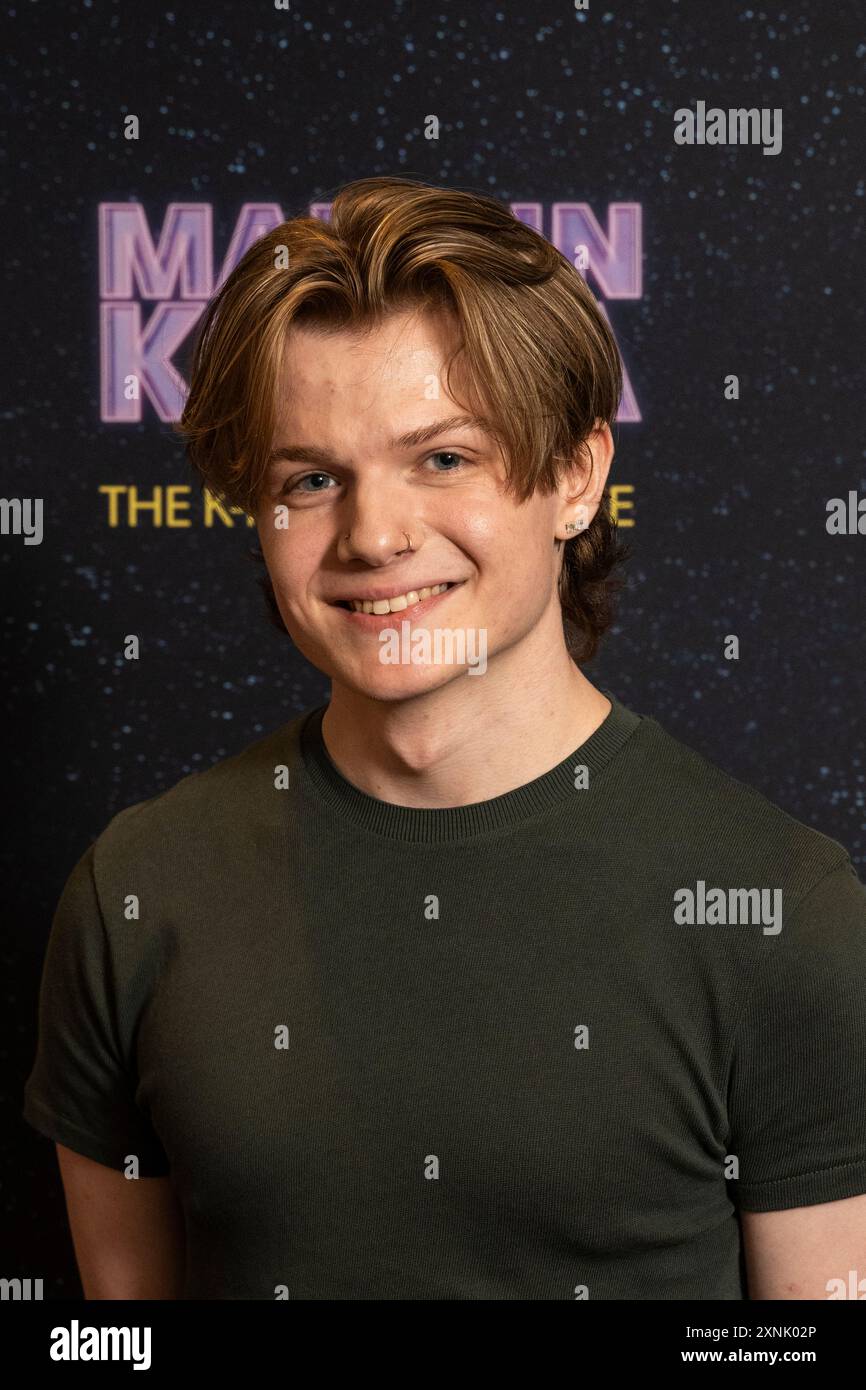 London, UK. 1 August 2024. Dear Alice boy band member James Sharp at ...