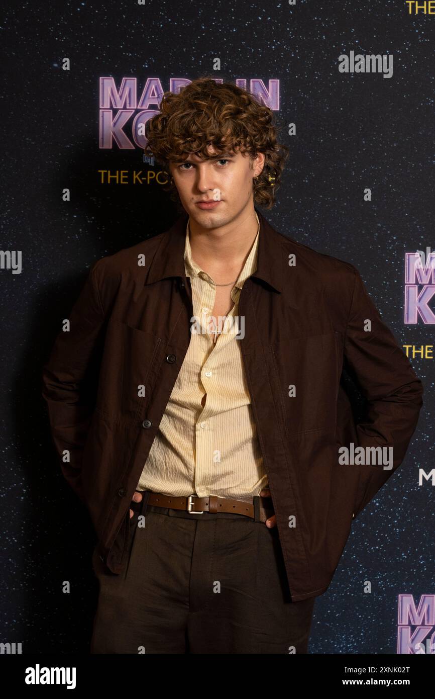 London, UK. 1 August 2024. Dear Alice boy band member Olly Quinn at the ...