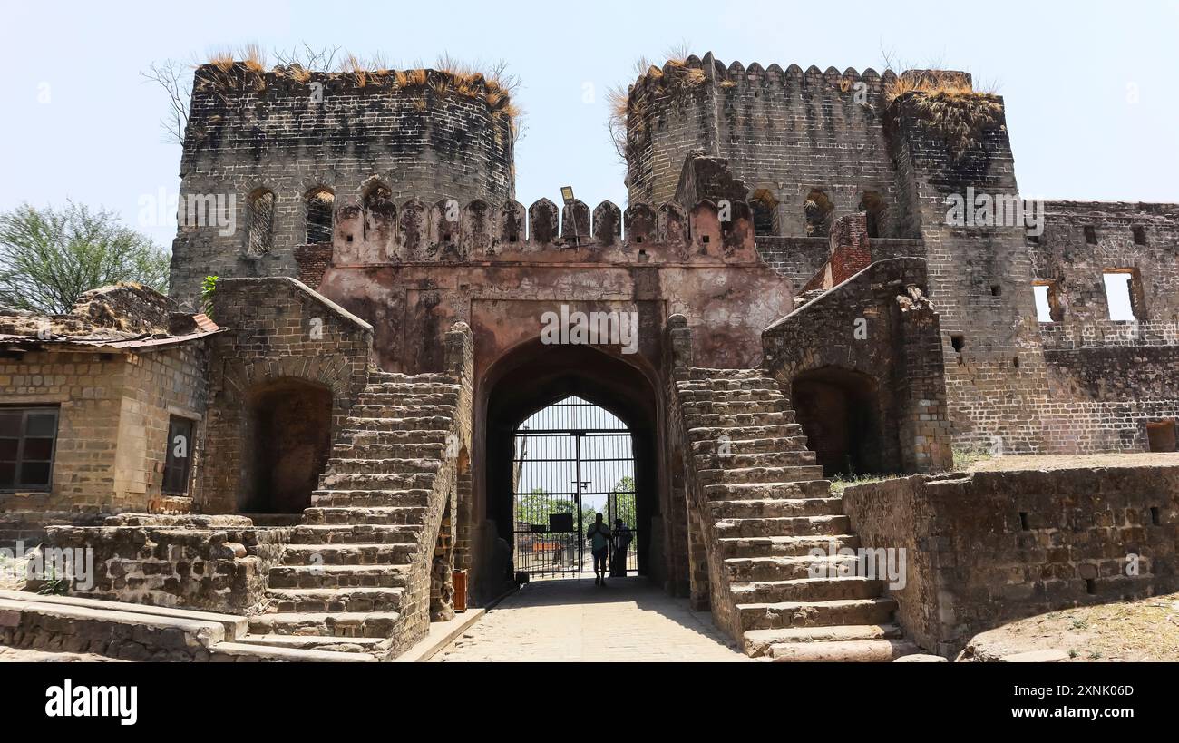 View of the main entrance gate of Nurpur Fort, built in the 10th ...