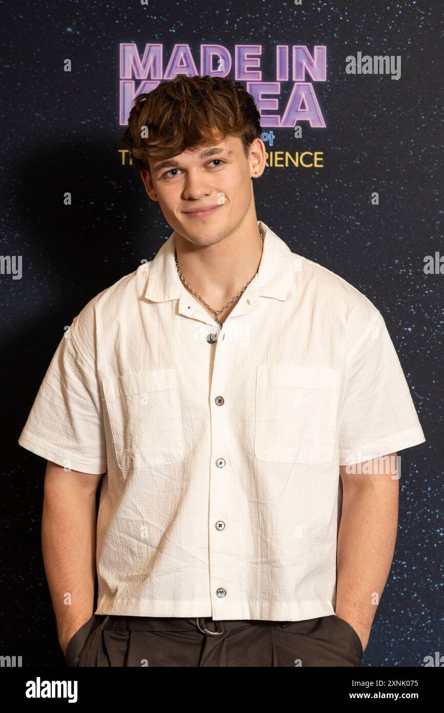 London, UK. 1 August 2024. Dear Alice boy band member Blaise Noon at ...