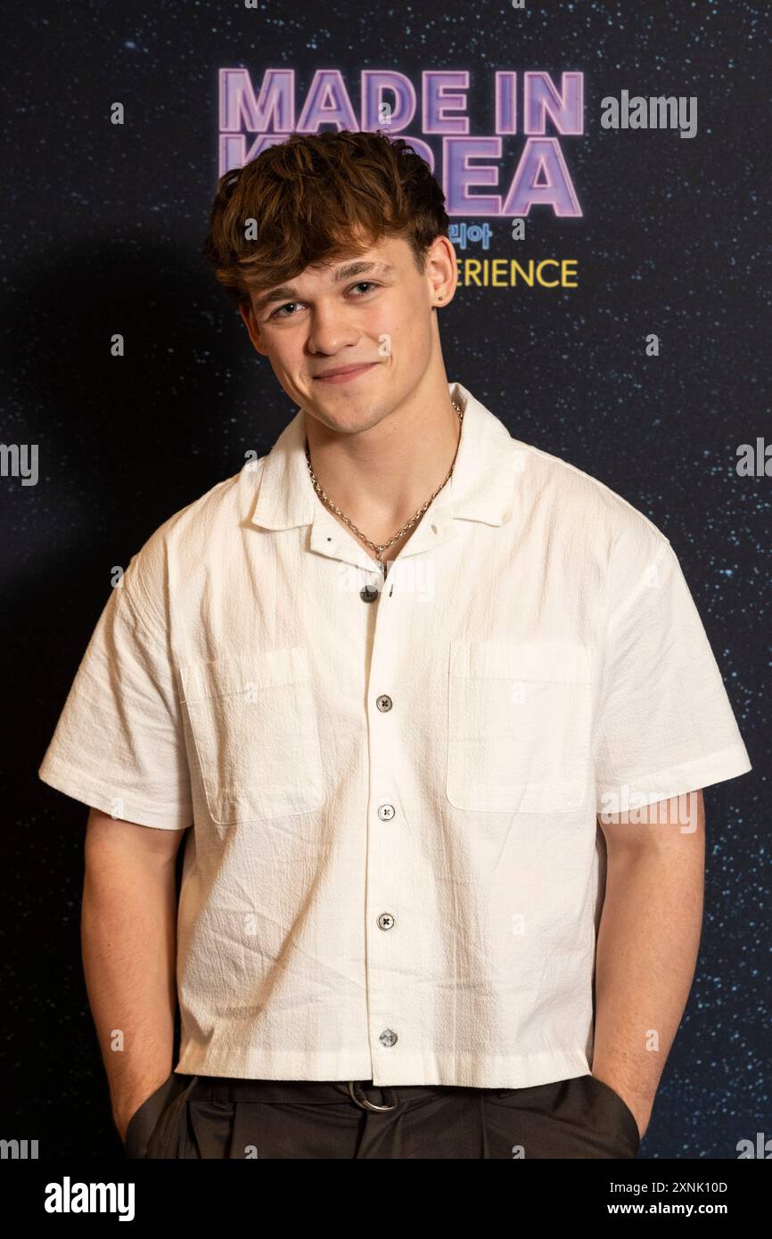 London, UK. 1 August 2024. Dear Alice boy band member Blaise Noon at ...