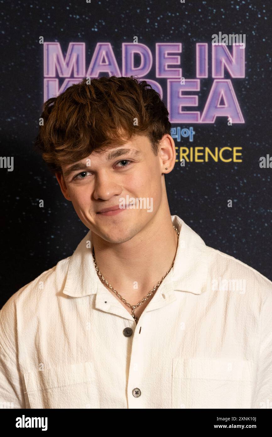 London, UK. 1 August 2024. Dear Alice boy band member Blaise Noon at ...