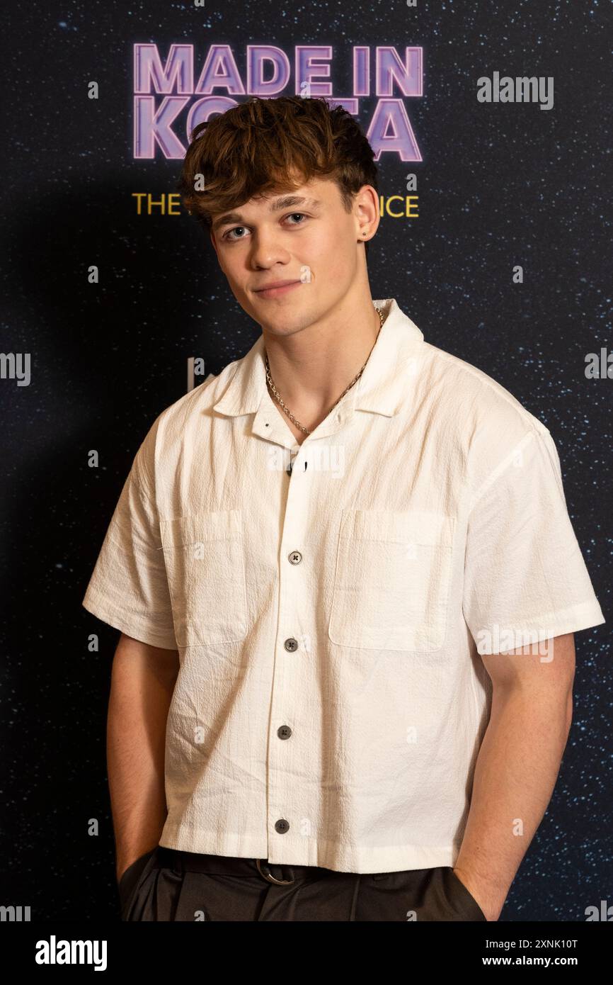 London, UK. 1 August 2024. Dear Alice boy band member Blaise Noon at ...