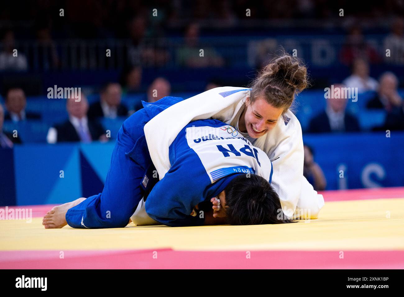 WAGNER Anna - Maria (Deutschland, weiß) vs TAKAYAMA Rika (Japan, blau), FRA, Olympische Spiele ...