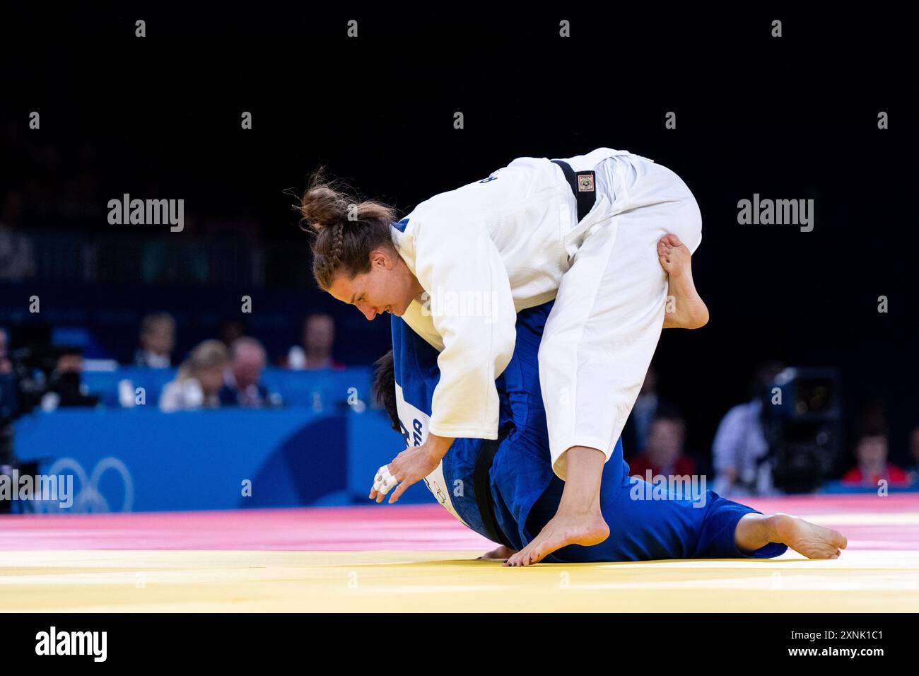 WAGNER Anna - Maria (Deutschland, weiß) vs TAKAYAMA Rika (Japan, blau), FRA, Olympische Spiele ...