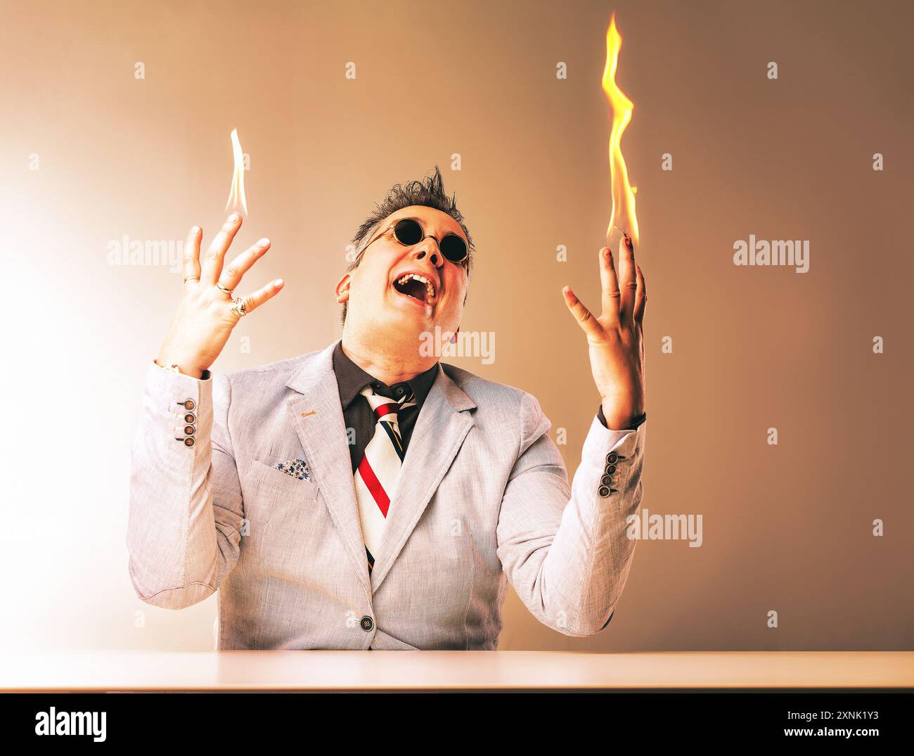 Flaming hands hi-res stock photography and images - Alamy