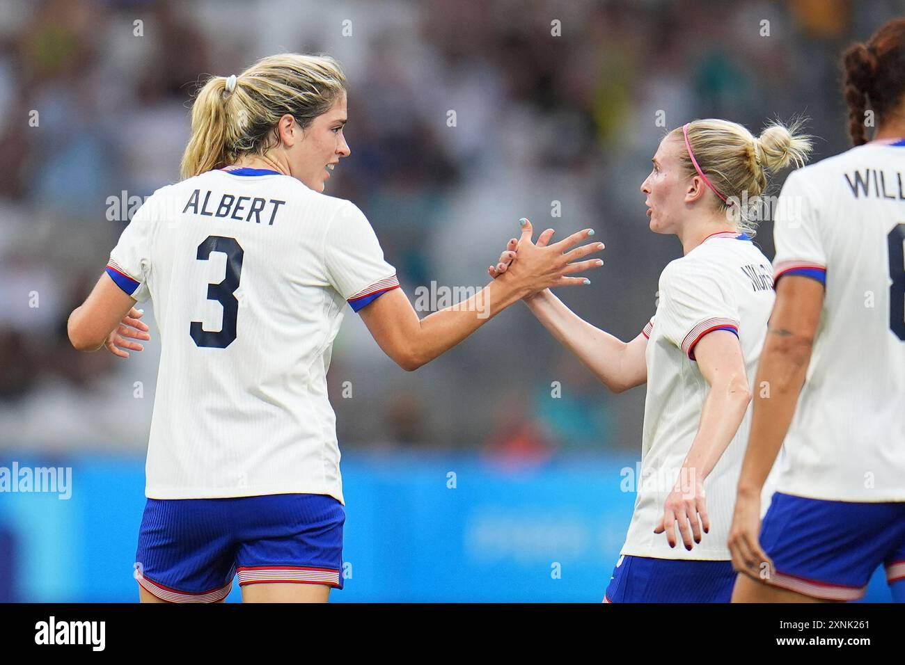Korbin Albert (USA) celebrates a goal, Football, Women's Group B ...