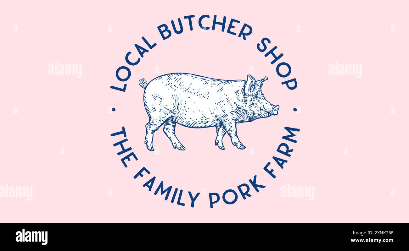 Pork, pig, hog, head, meat tag label Stock Vector Image & Art - Alamy