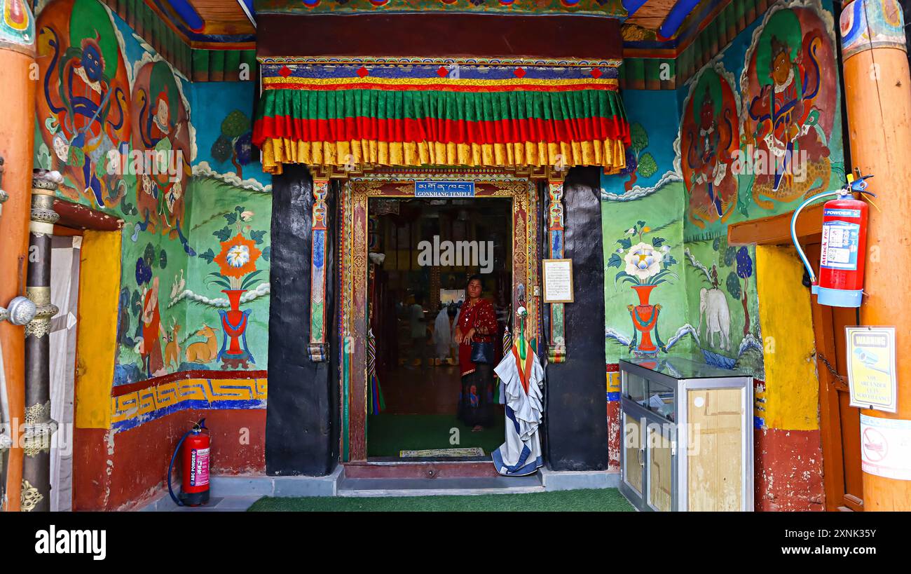 Entrance of Gompa with paintings, Likir Monastery, Leh, Ladakh, India ...