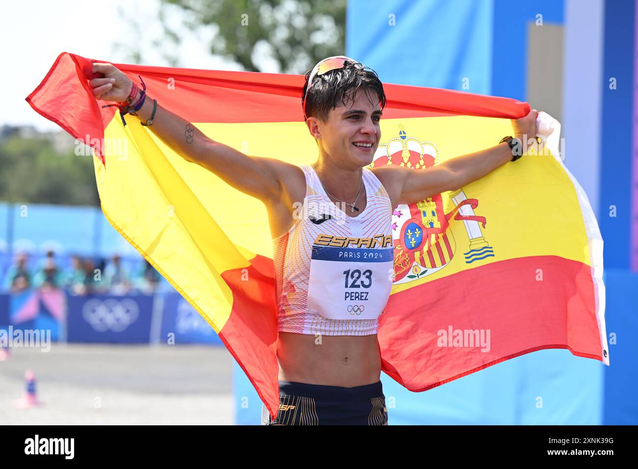 Paris, France. 01st Aug, 2024. Paris 2024, Olympics, athletics, 20 km walking, women, Jardins du ...