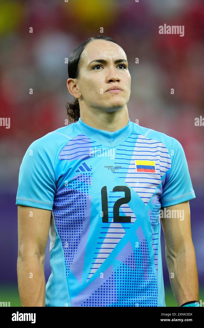 Colombia goalkeeper Katherine Tapia participates in pregame festivities ...