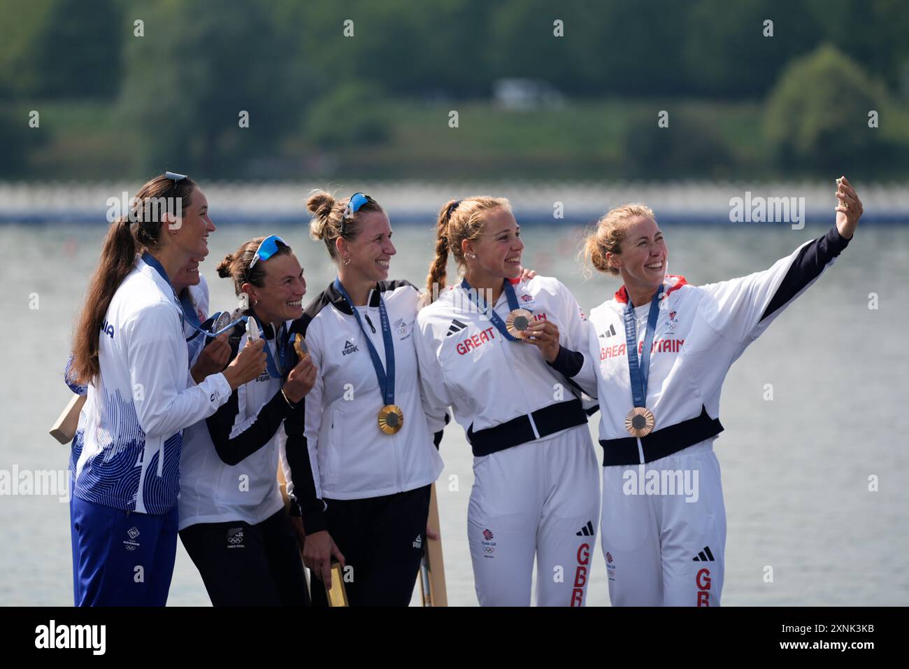 Silver medalists Romania's Simona Radis and Ancuta Bodnar, gold ...