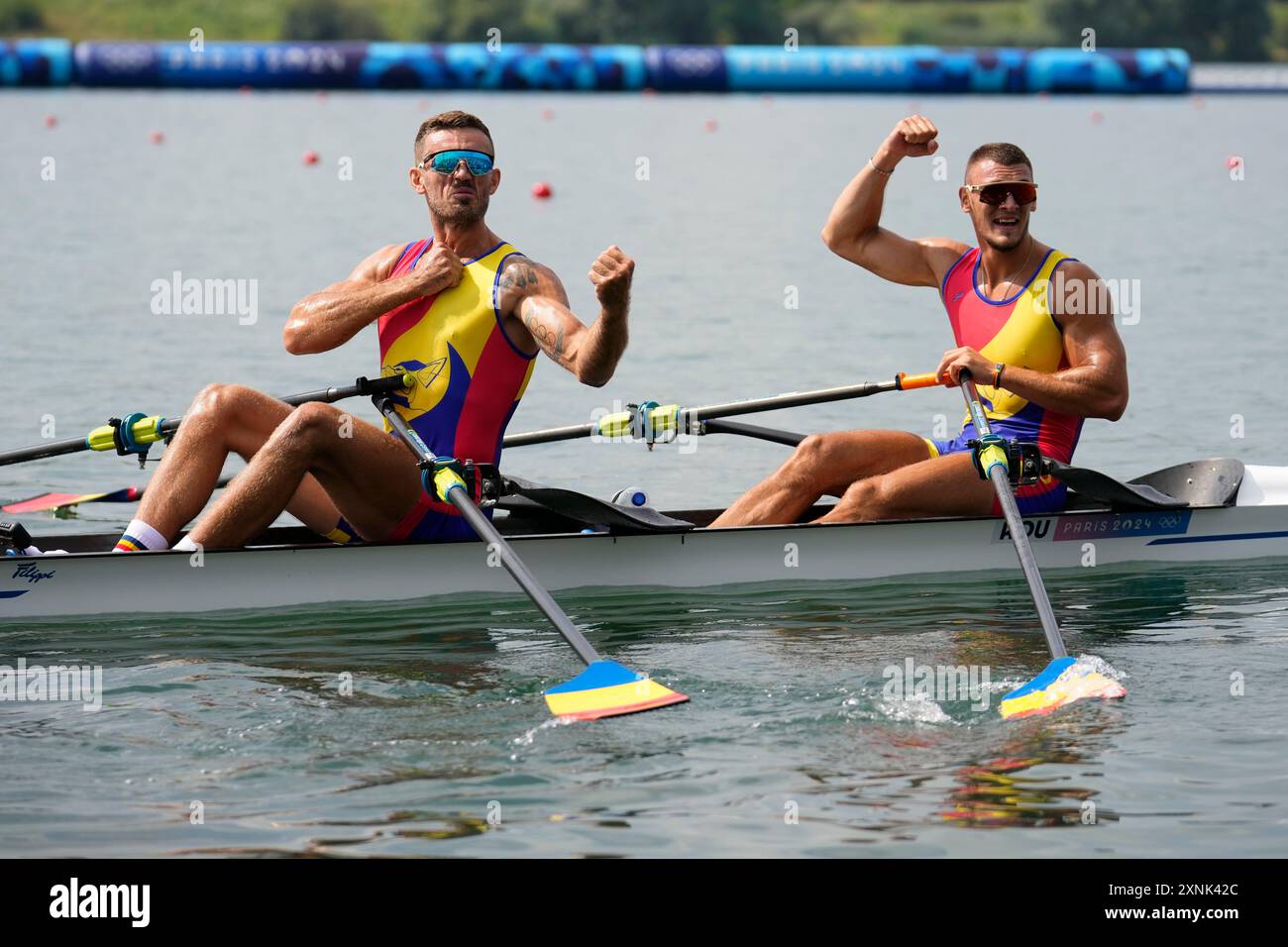 Romania's Andrei Sebastian Cornea and Marian Florian Enache react after ...