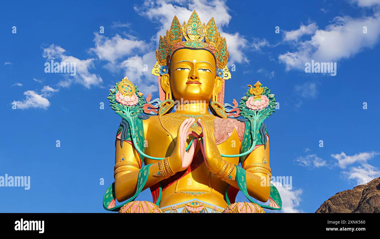 Statue of Maitreya Buddha near Diskit Monastery, Nubra Valley, Leh ...