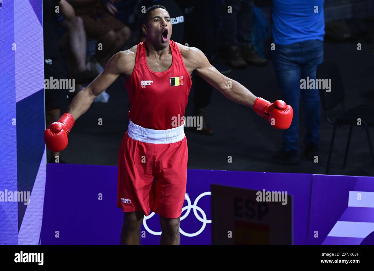 Paris, France. 01st Aug, 2024. Belgian boxer Victor Schelstraete ...