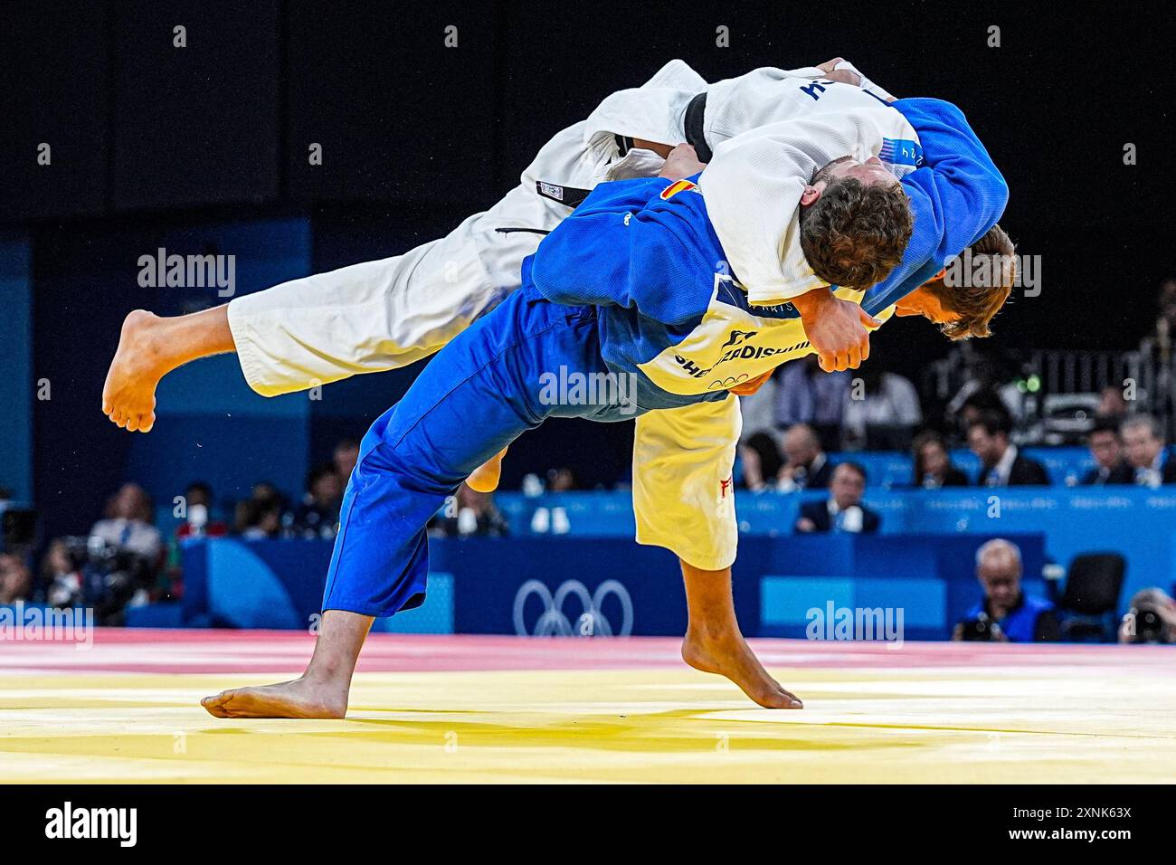 PARIS, FRANCE - AUGUST 1: Daniel Eich of Switzerland, Nikoloz Sherazadishvili of Spain competing ...