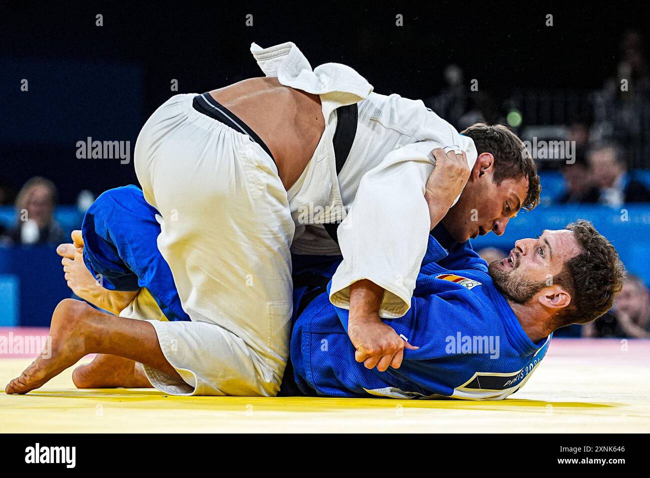 PARIS, FRANCE - AUGUST 1: Daniel Eich of Switzerland, Nikoloz Sherazadishvili of Spain competing ...