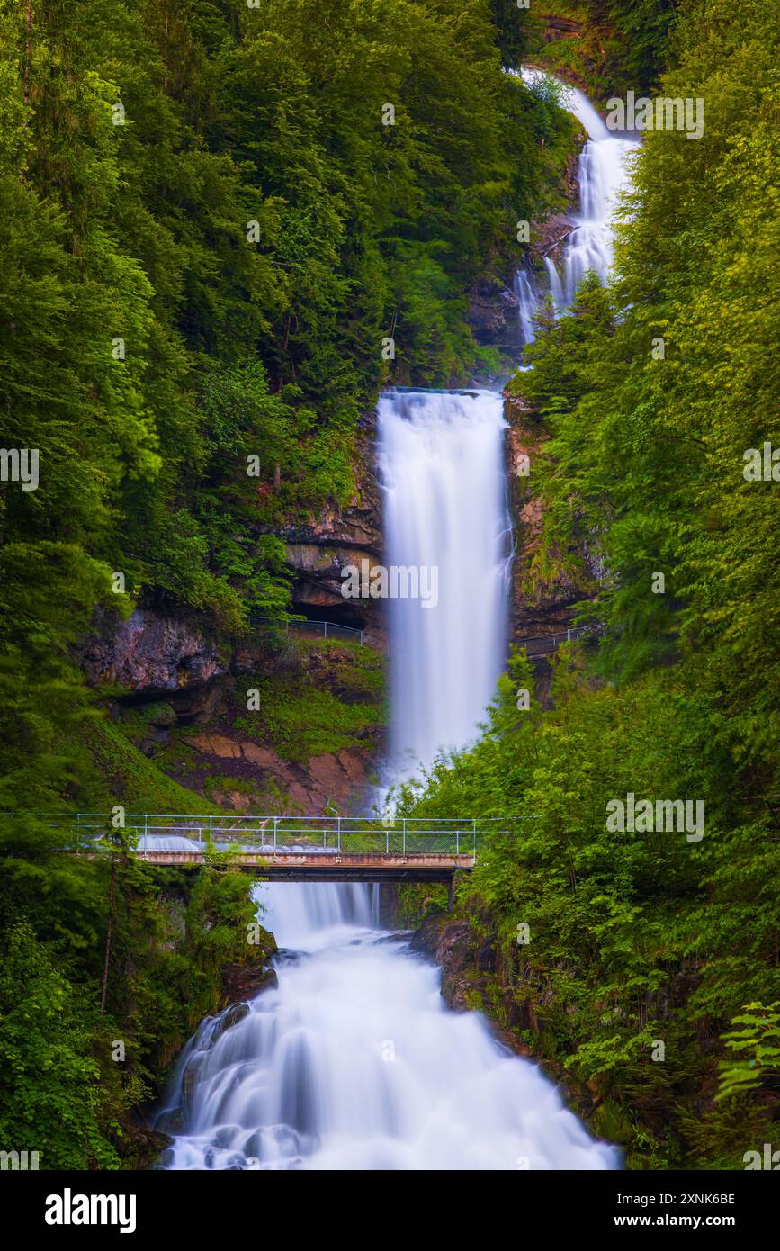 The Giessbach waterfall rises in the high valleys and basins of the ...