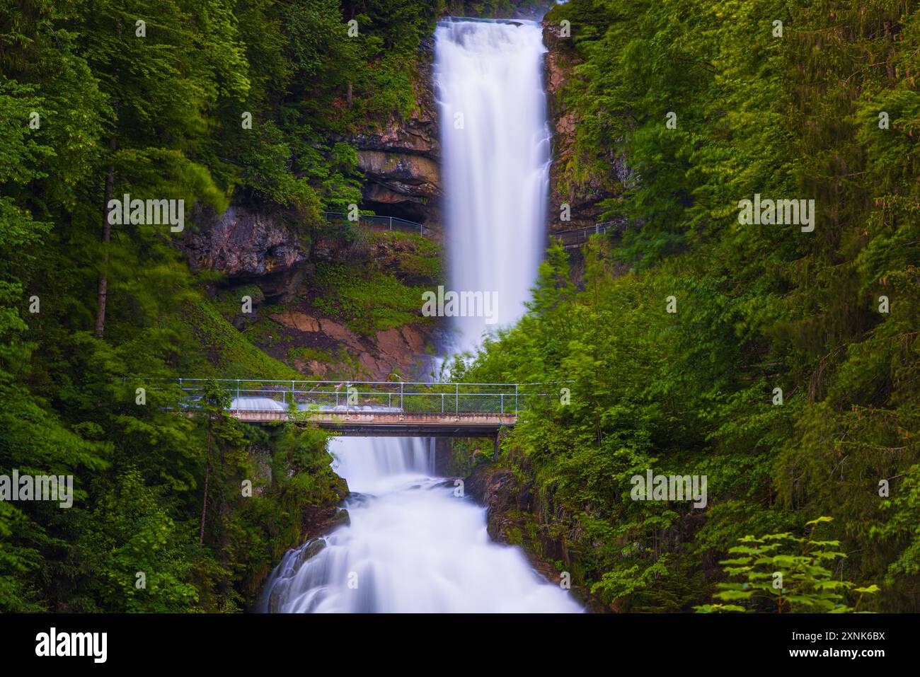 The Giessbach waterfall rises in the high valleys and basins of the ...