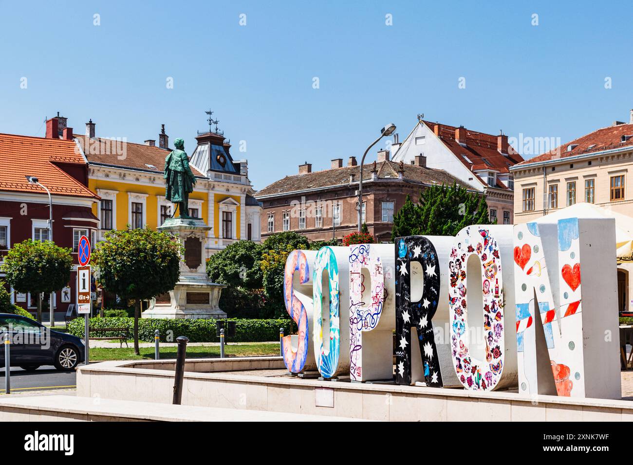 A popular attraction in Sopron is the Sopron big 3D letters, Hungary ...