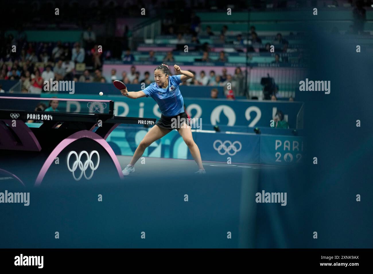 South Korea's Shin Yubin plays against Japan's Miu Hirano during a ...