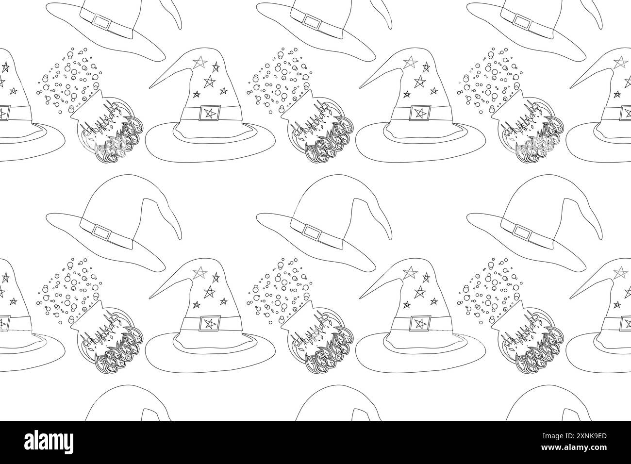 Spooky halloween coloring page Black and White Stock Photos & Images ...