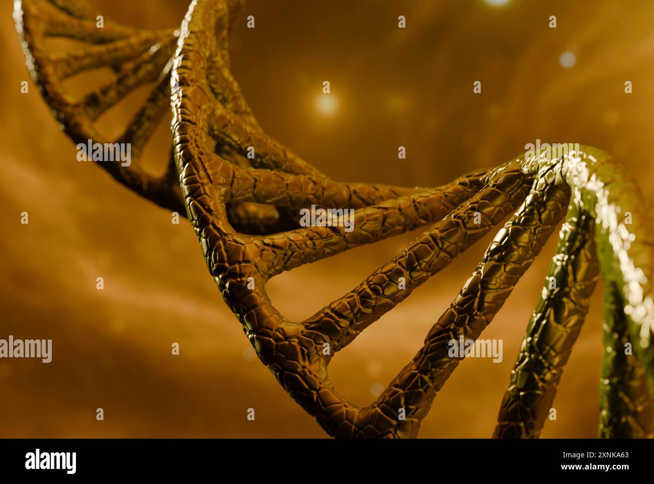 3d artificial DNA molecule helix, biotech genetic engineering. 3d ...