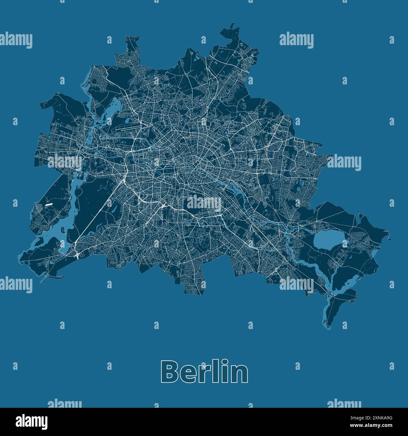 Berlin, Germany artistic blueprint map poster Stock Vector Image & Art ...