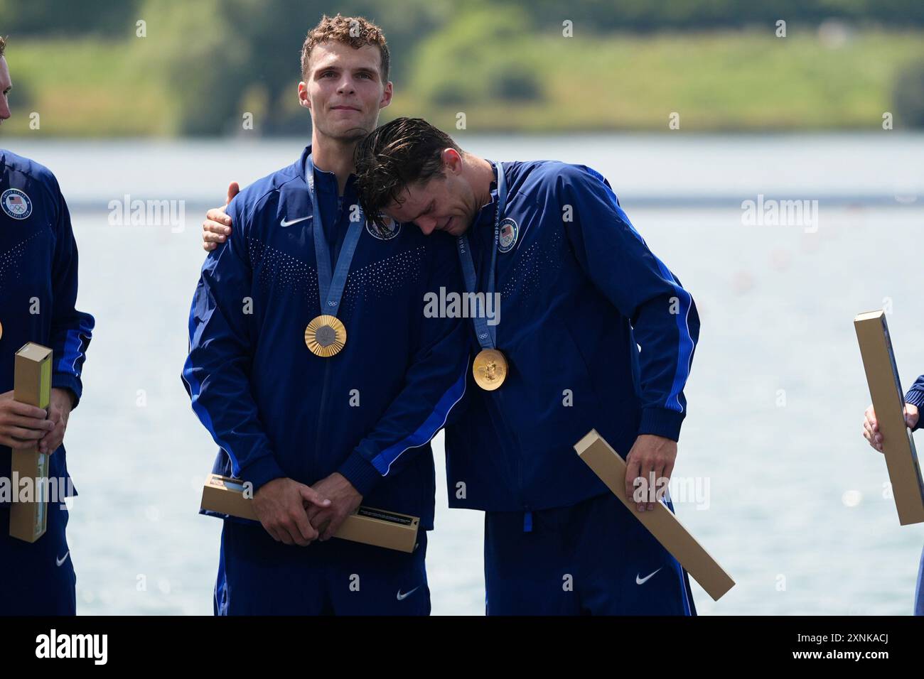 United States' Michael Grady and Justin Best celebrate gold during a ...