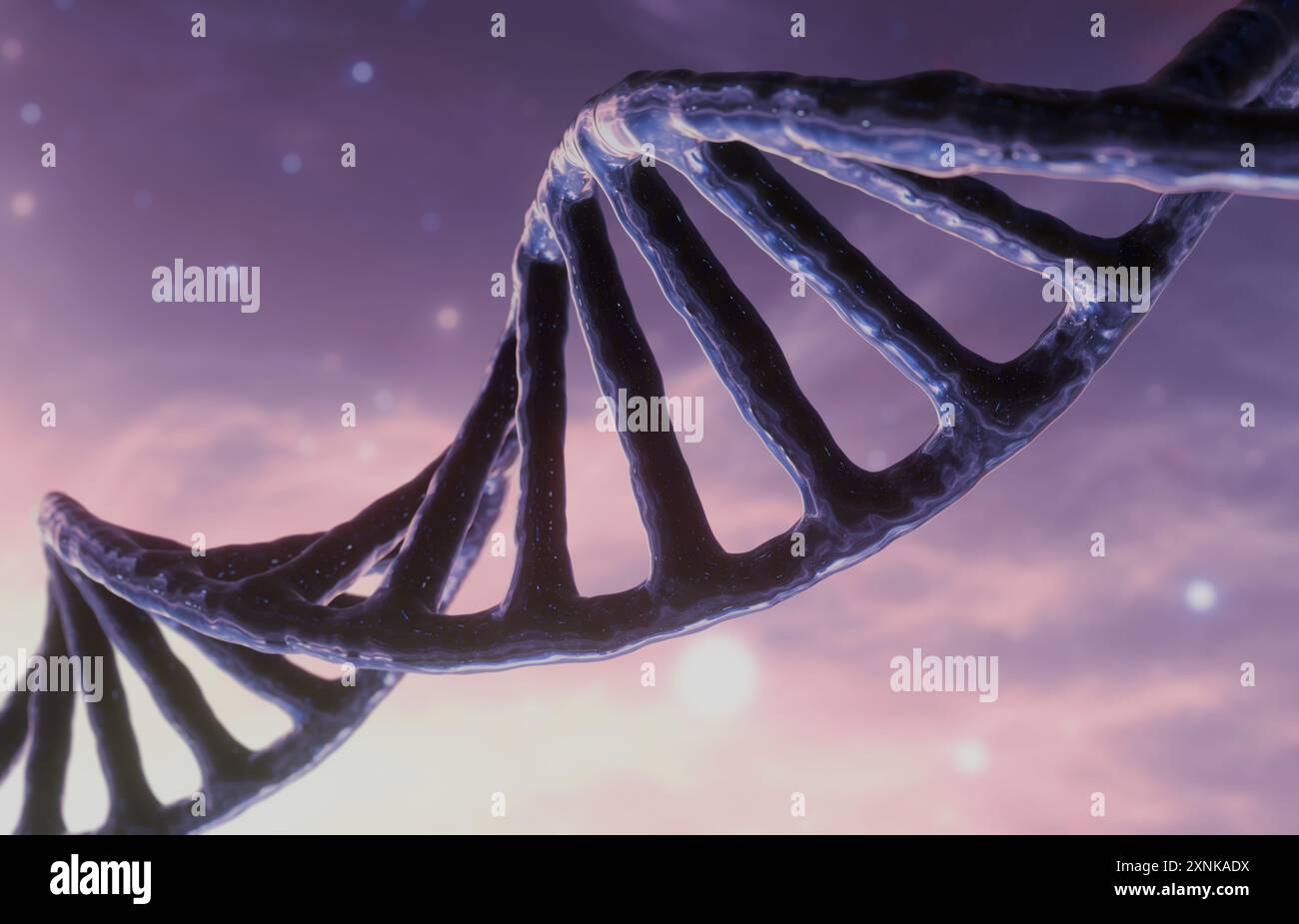 3d artificial DNA molecule helix, biotech genetic engineering. Blender ...